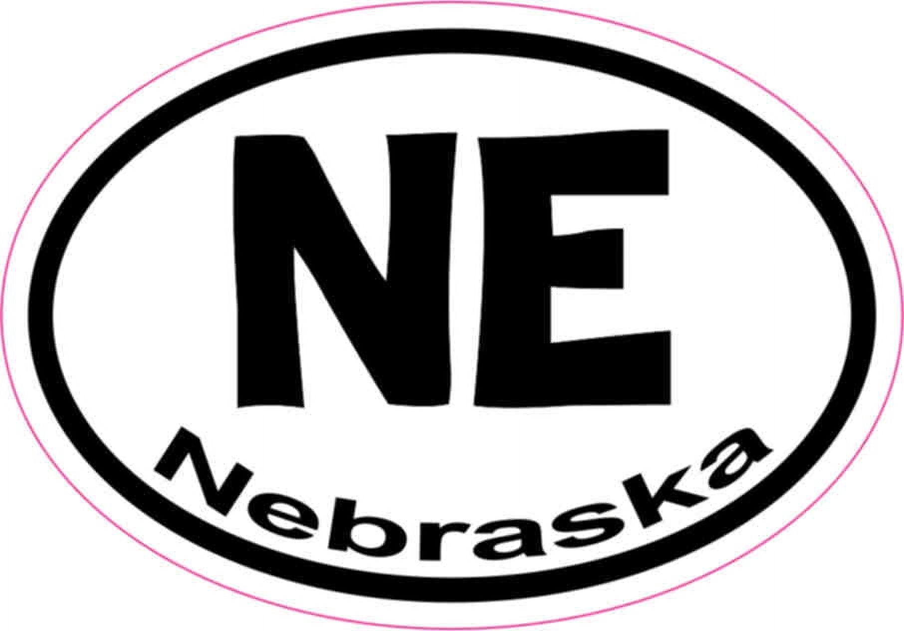 3in x 2in Oval NE Nebraska Sticker Vinyl Car Window State Bumper ...
