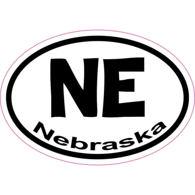 3in x 2in Oval NE Nebraska Sticker Vinyl Car Window State Bumper ...