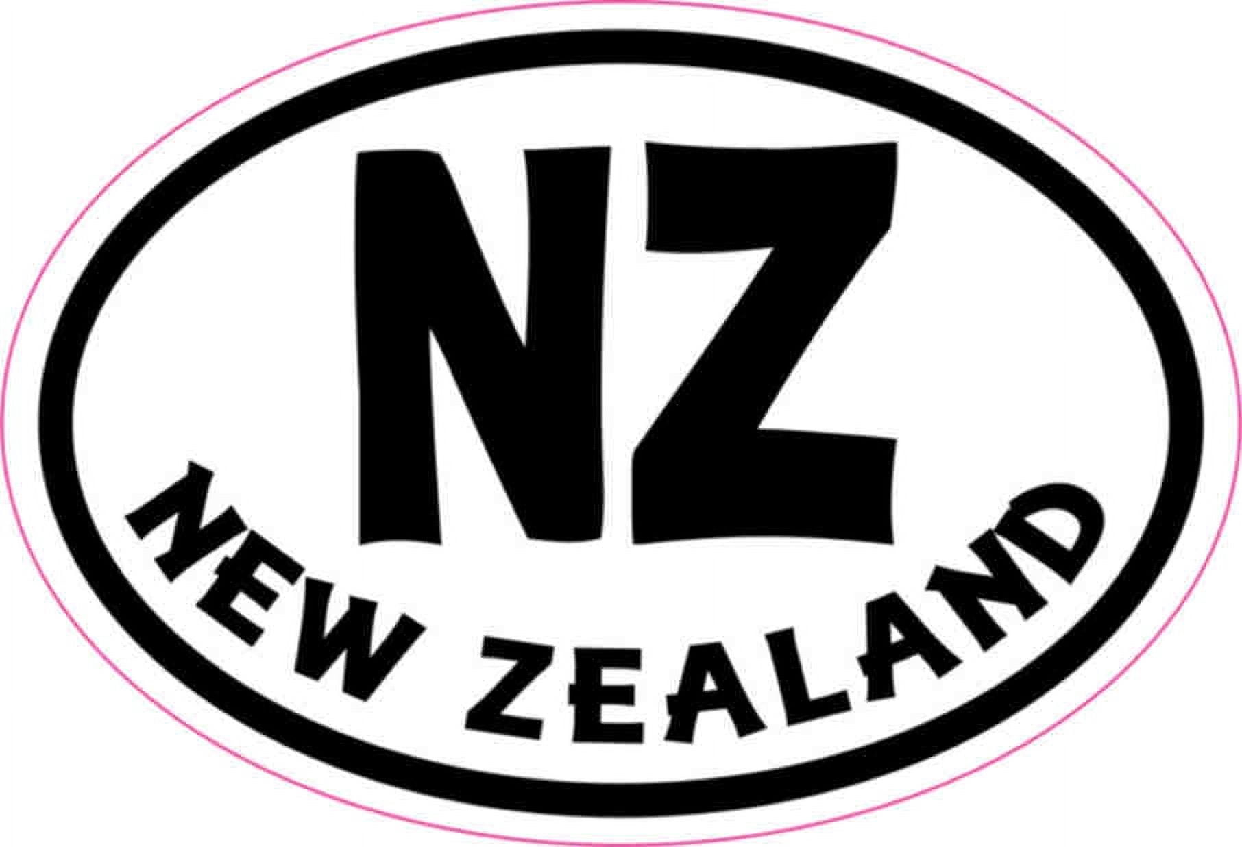 3in x 2in Oval NZ New Zealand Sticker Vinyl Cup Decal Car Bumper ...