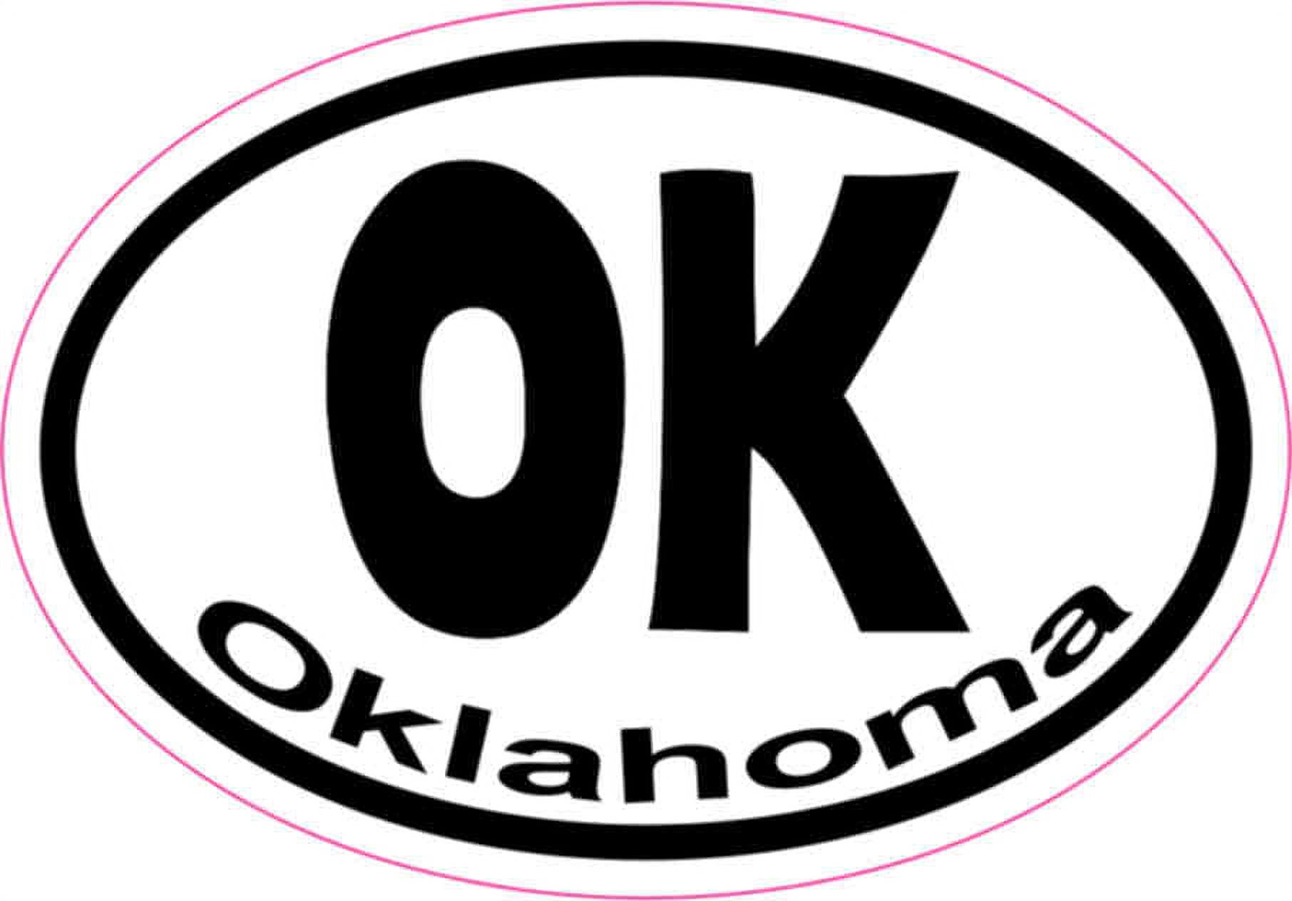 3in x 2in Oval OK Oklahoma Sticker Vinyl Car Window State Bumper ...