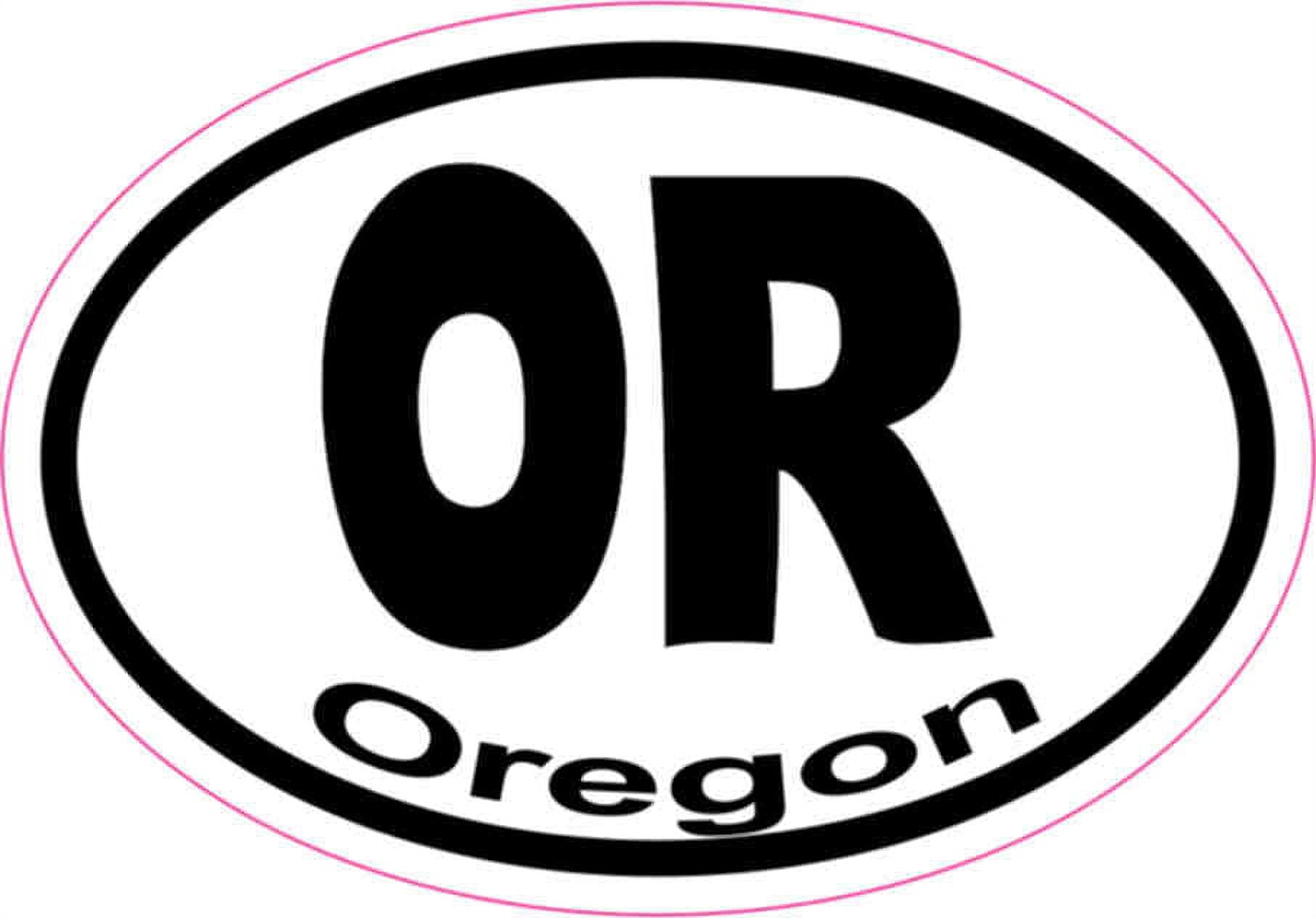 3in x 2in Oval OR Oregon Sticker Vinyl Car Window State Bumper Stickers ...