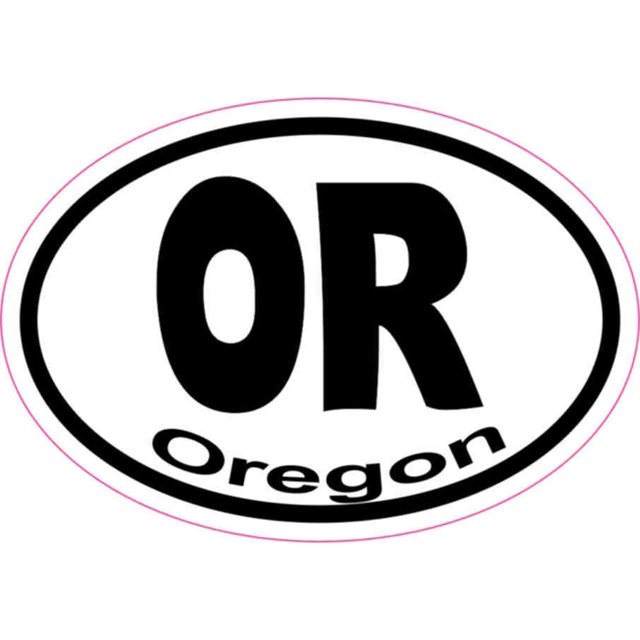 3in x 2in Oval OR Oregon Sticker Vinyl Car Window State Bumper Stickers ...