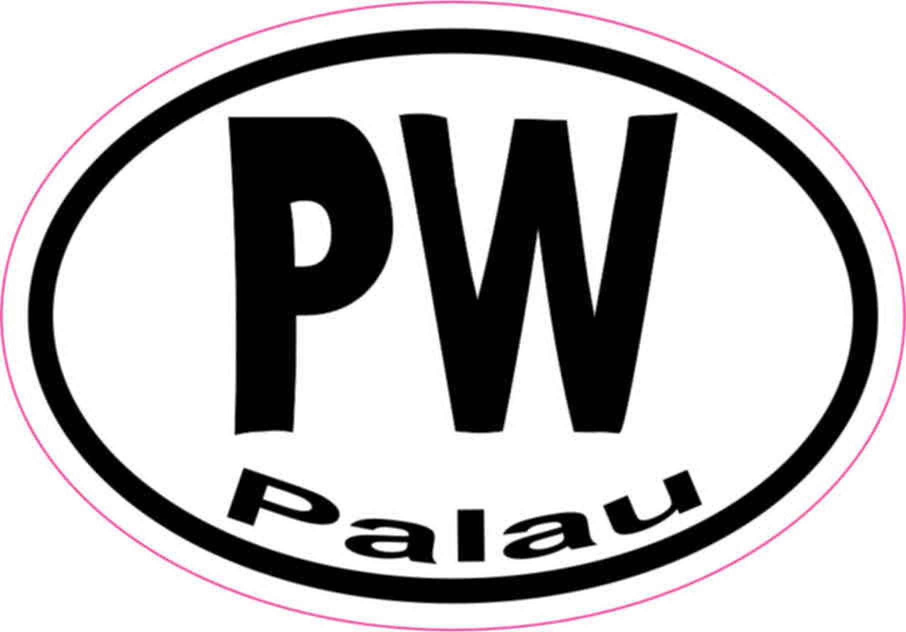 3in x 2in Oval PW Palau Sticker Vinyl Vehicle Window Car Bumper ...