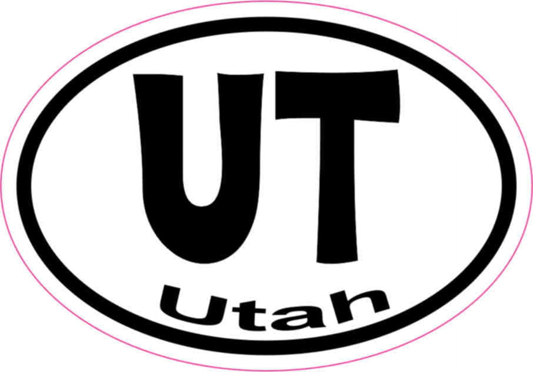 3in x 2in Oval UT Utah Sticker Vinyl Vehicle Window Car Bumper Stickers ...