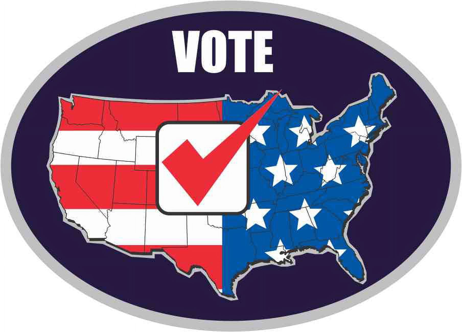 3in x 2in Oval United States Vote Sticker Vinyl Decal Vehicle Election ...