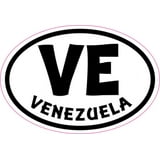 3in x 2in Oval VE Venezuela Sticker Vinyl Cup Decal Vehicle Bumper ...