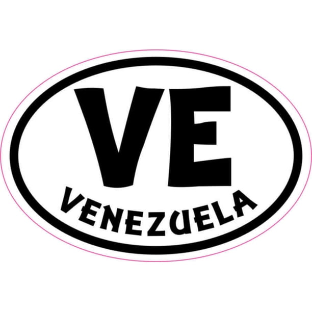 3in x 2in Oval VE Venezuela Sticker Vinyl Cup Decal Vehicle Bumper ...