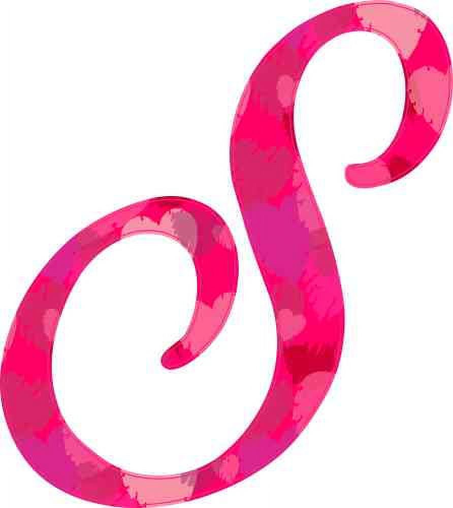3in x 3in Hearted Cursive S Monogram Sticker Vinyl Car Stickers Cup ...