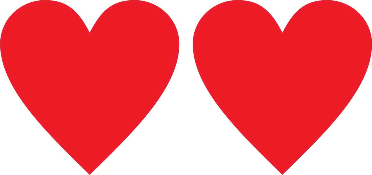 3in x 3in Red Heart Vinyl Stickers - Walmart.com