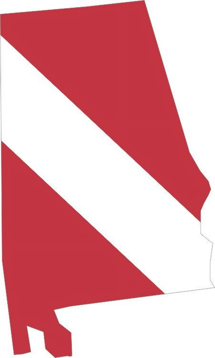 3in x 5in Die Cut Diver Down Alabama Flag Sticker - Walmart.com