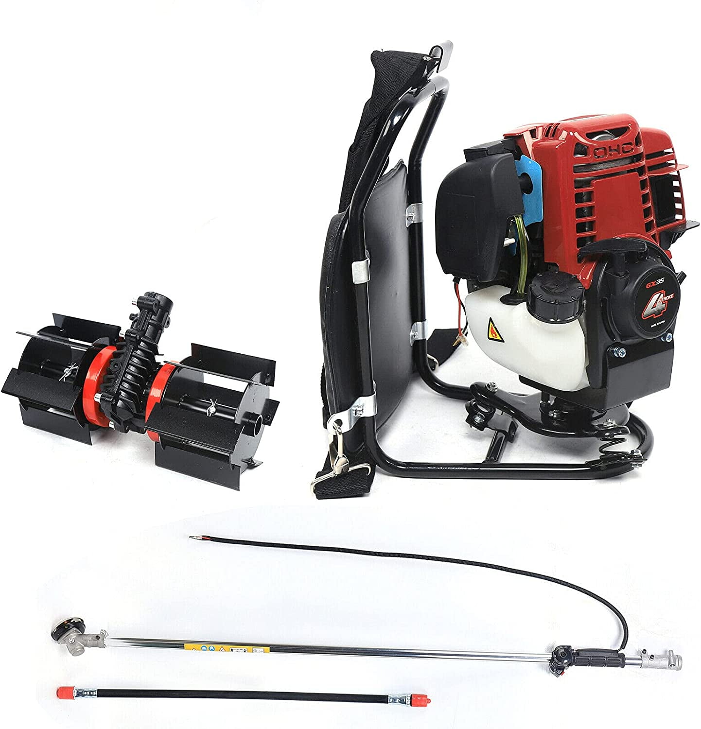 3in1 Backpack Lawn Mower, Gas Weed Cutter, Soil Cultivator, Hedge ...