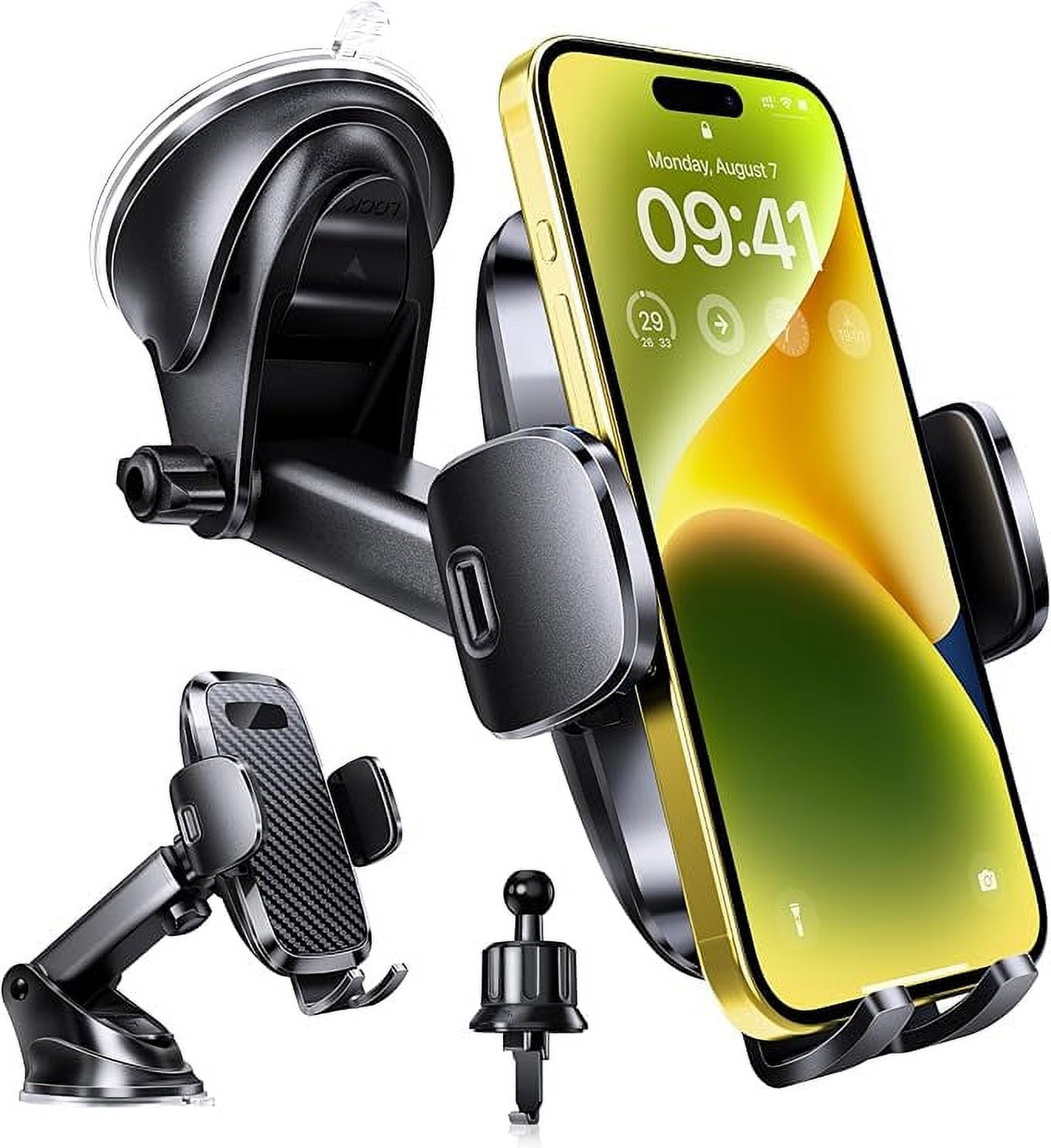 3in1 Car Phone Holder Mount, Super Suction Car Dash Windshield Air Vent ...