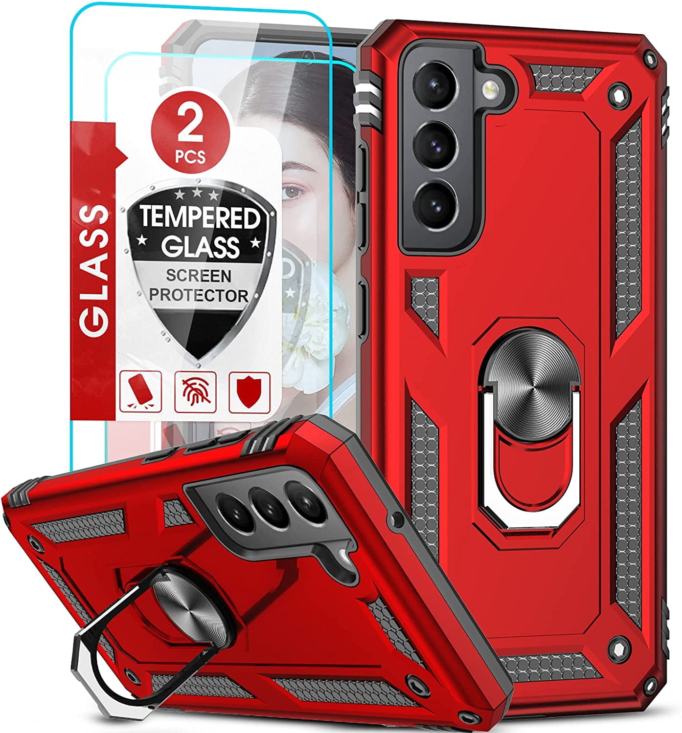 3in1 Case Bundle for Samsung Galaxy S21 Plus Heavy Duty Case with Built ...