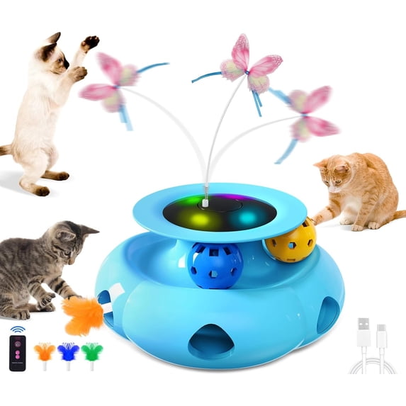 3in1 Interactive Toys for Indoor Cats Rechargeable,Whack a Mole ...
