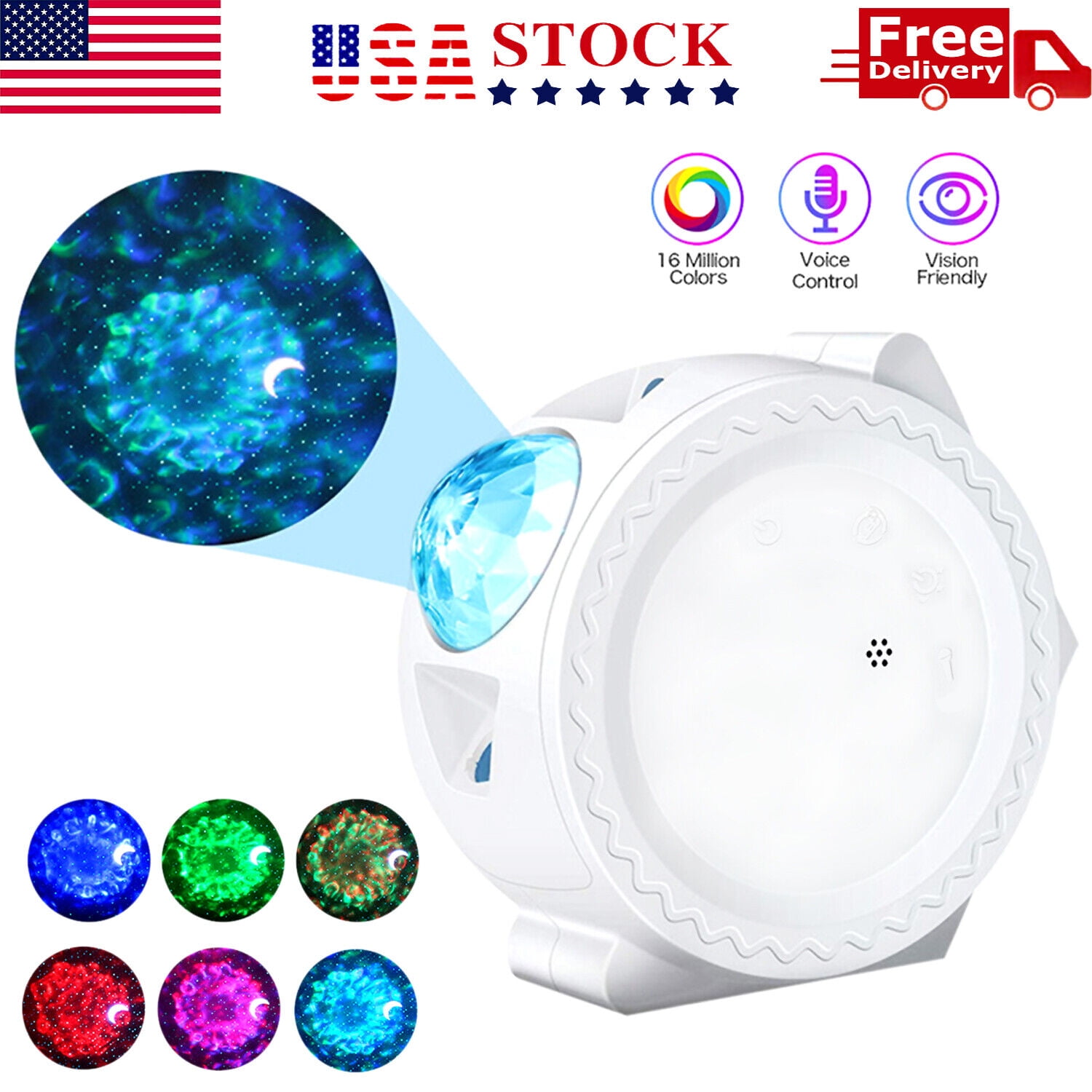 3in1 LED Galaxy Starry Night Light Projector 3D Ocean Star Sky Party ...