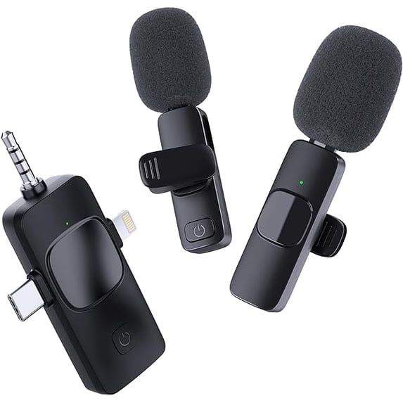 3in1 Lavalier Wireless Microphone for Smartphone, Bluetooth Mic for ...