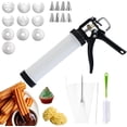 3in1 Manual Spritz Cookie Press Gun Set, Churrera Churro Maker Machine ...