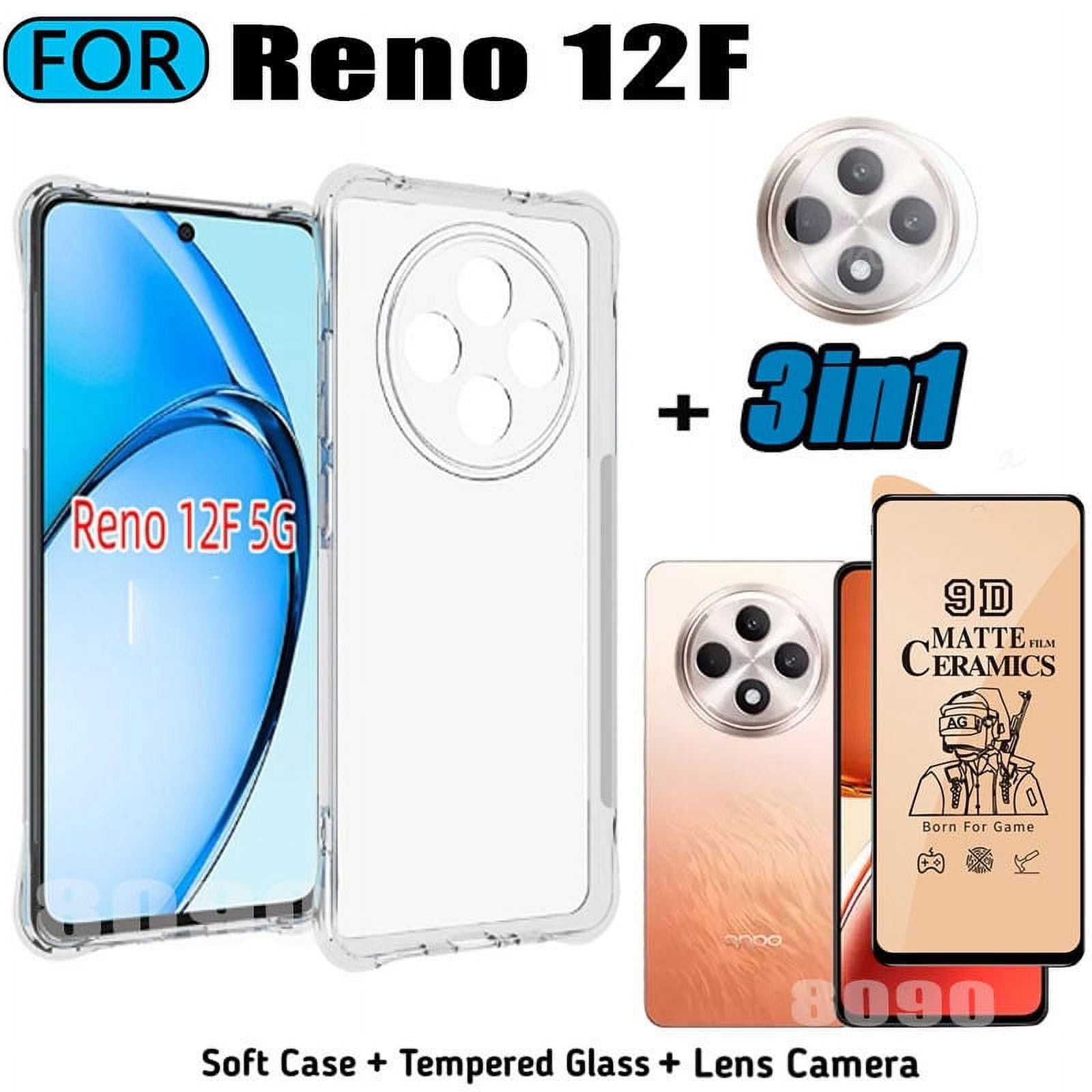 3in1 Reno 12F Tpu Phone Case For OPPO Reno 11F A60 4G A79 5G Ceramic ...