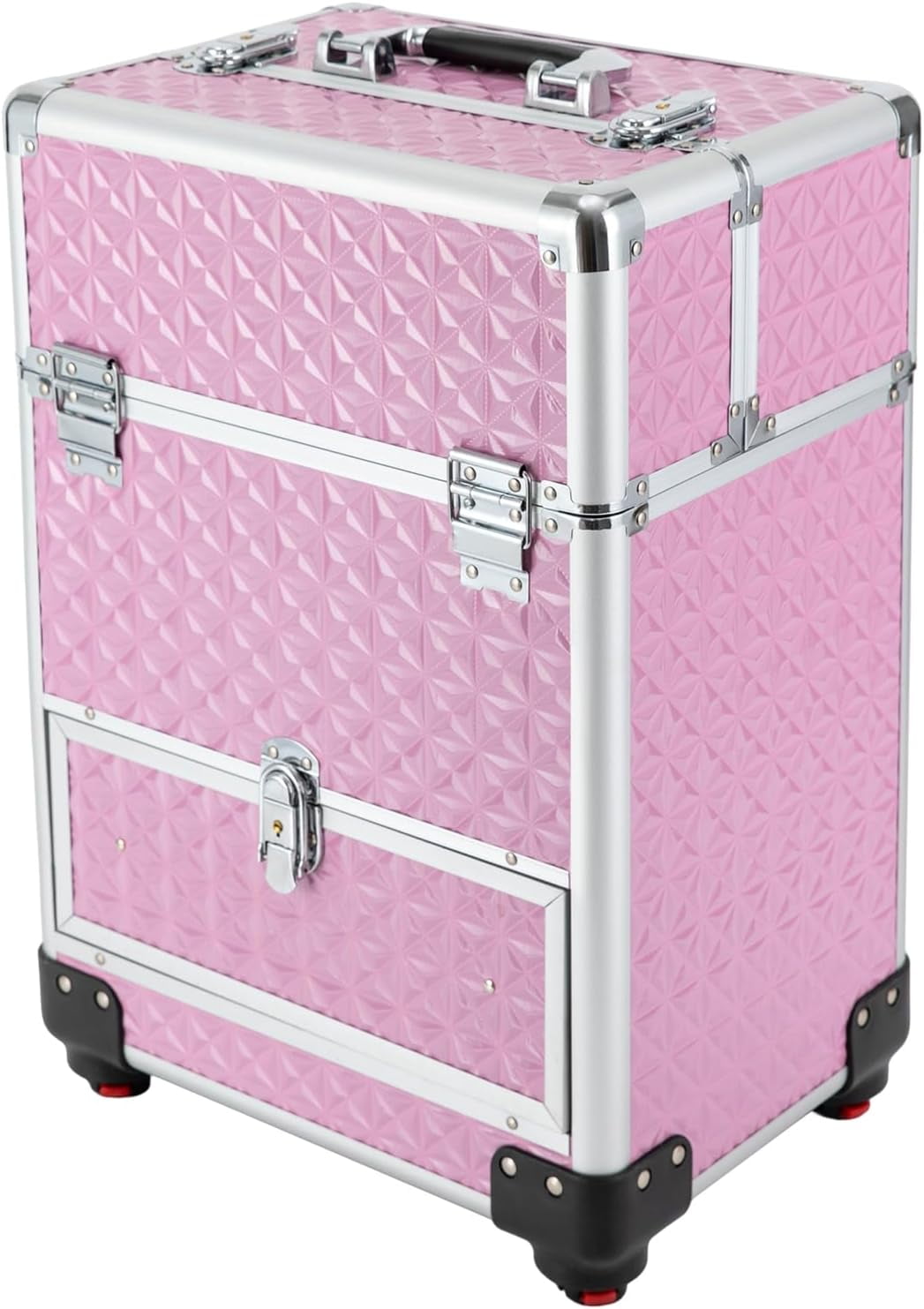 3in1 Rolling Makeup Train Case,Aluminum Trolley Case with 360° Rotation ...