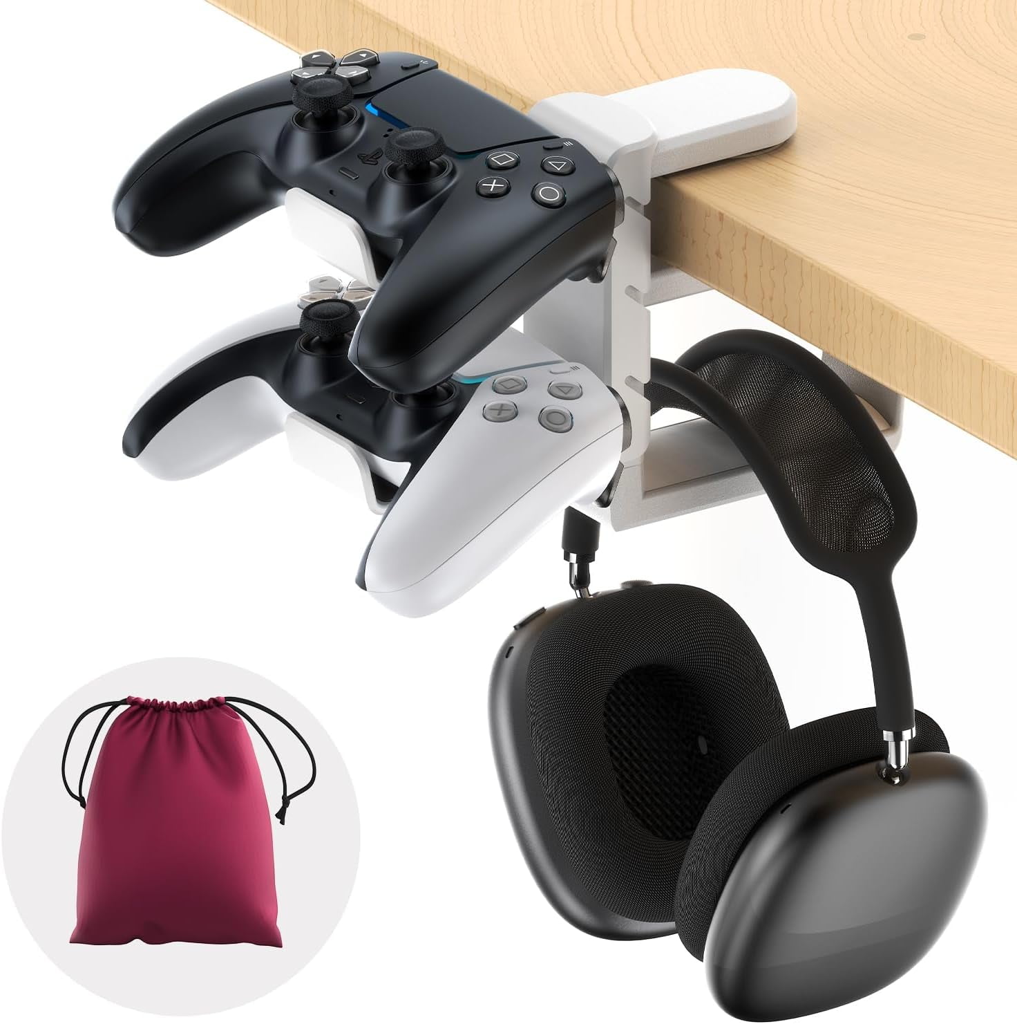 3in1 Rotating Headphone Holder - 3in1 PC Gaming Headset Holder w ...