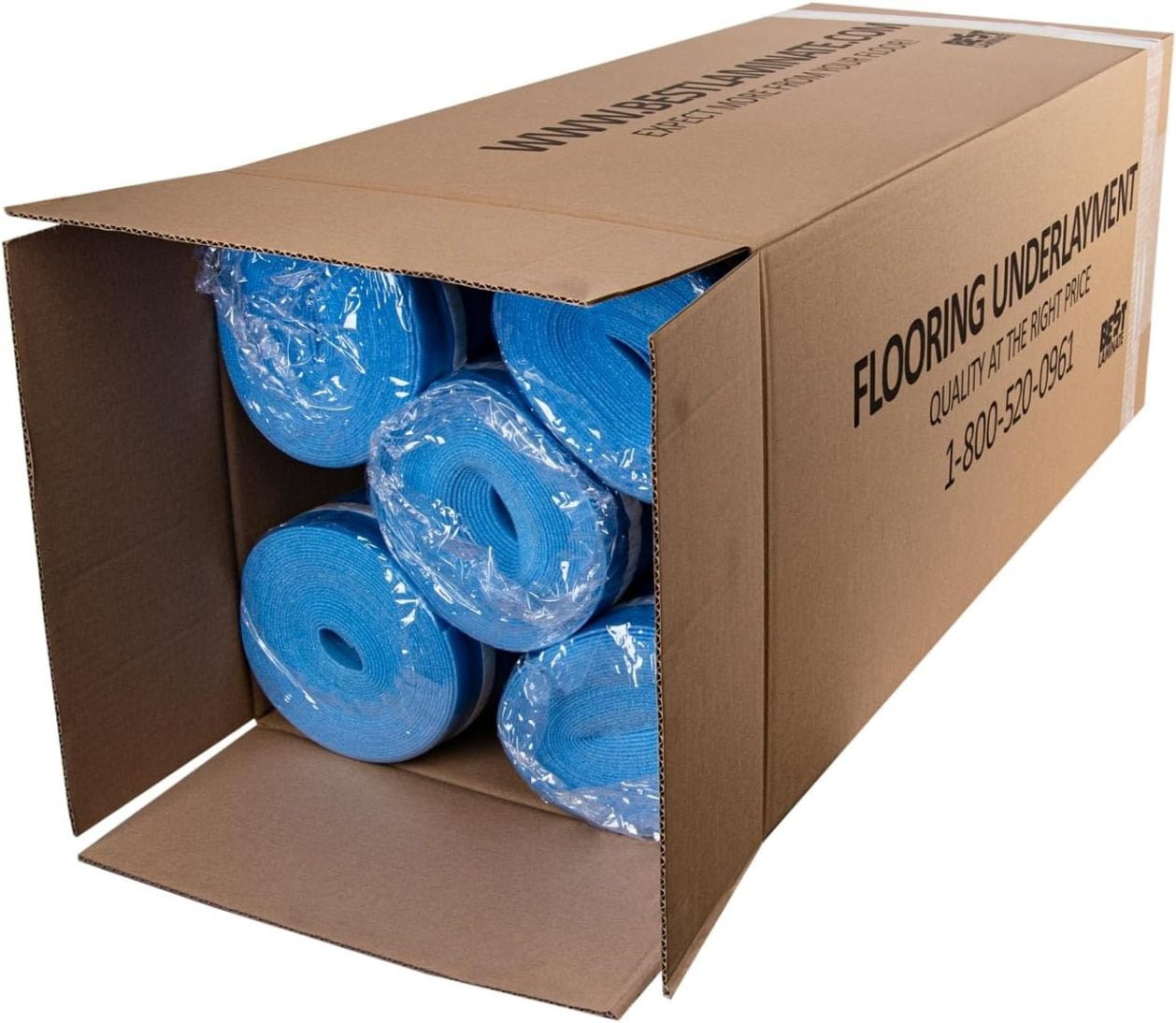 3in1 Vapor Barrier Flooring Underlayment w/Overlap and pre-Attached ...