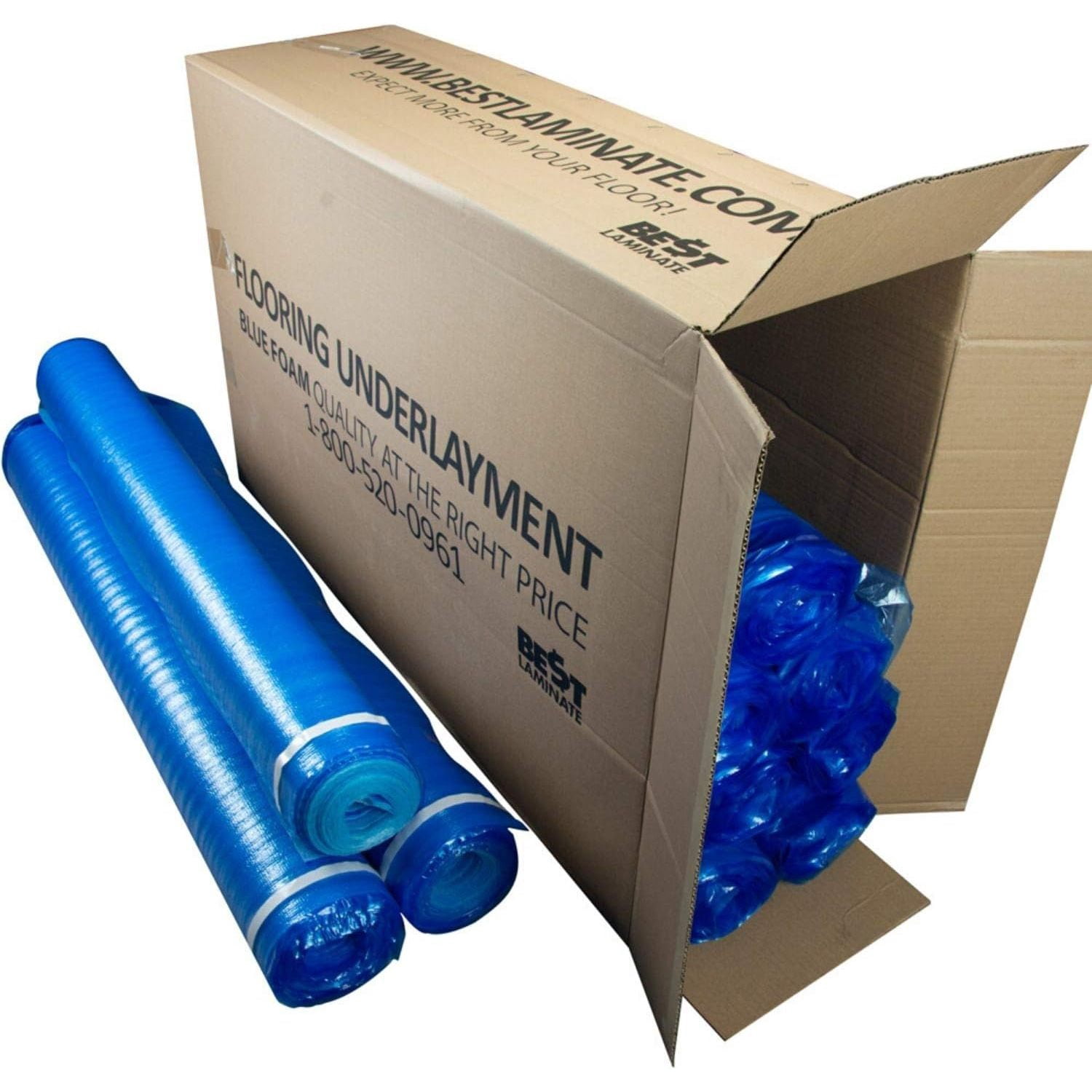 3in1 Vapor Barrier Flooring Underlayment w/Overlap and pre-Attached ...