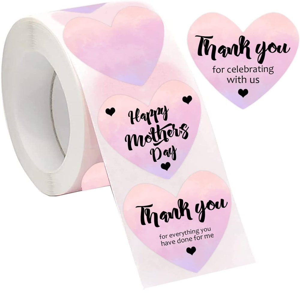 3inch Direct Thermal Labels Gradual Pink Heart Shaped Color Code Dot ...