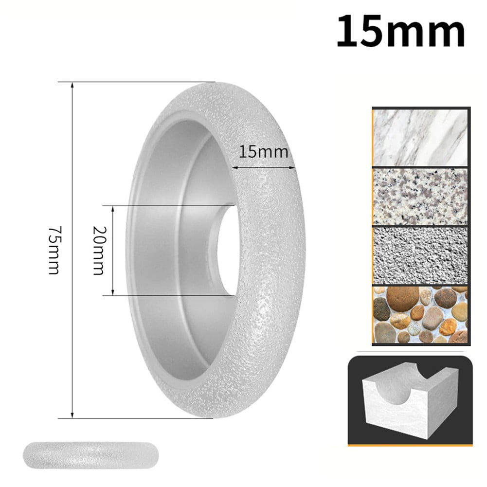 3Inch Stone Edging Wheel Round Dry Vacuum Brazed Grinding Wheel Demi ...