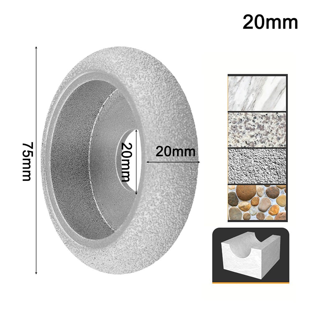 3inch Stone Edging Wheel Round Dry Vacuum Brazed Grinding Wheel Demi ...