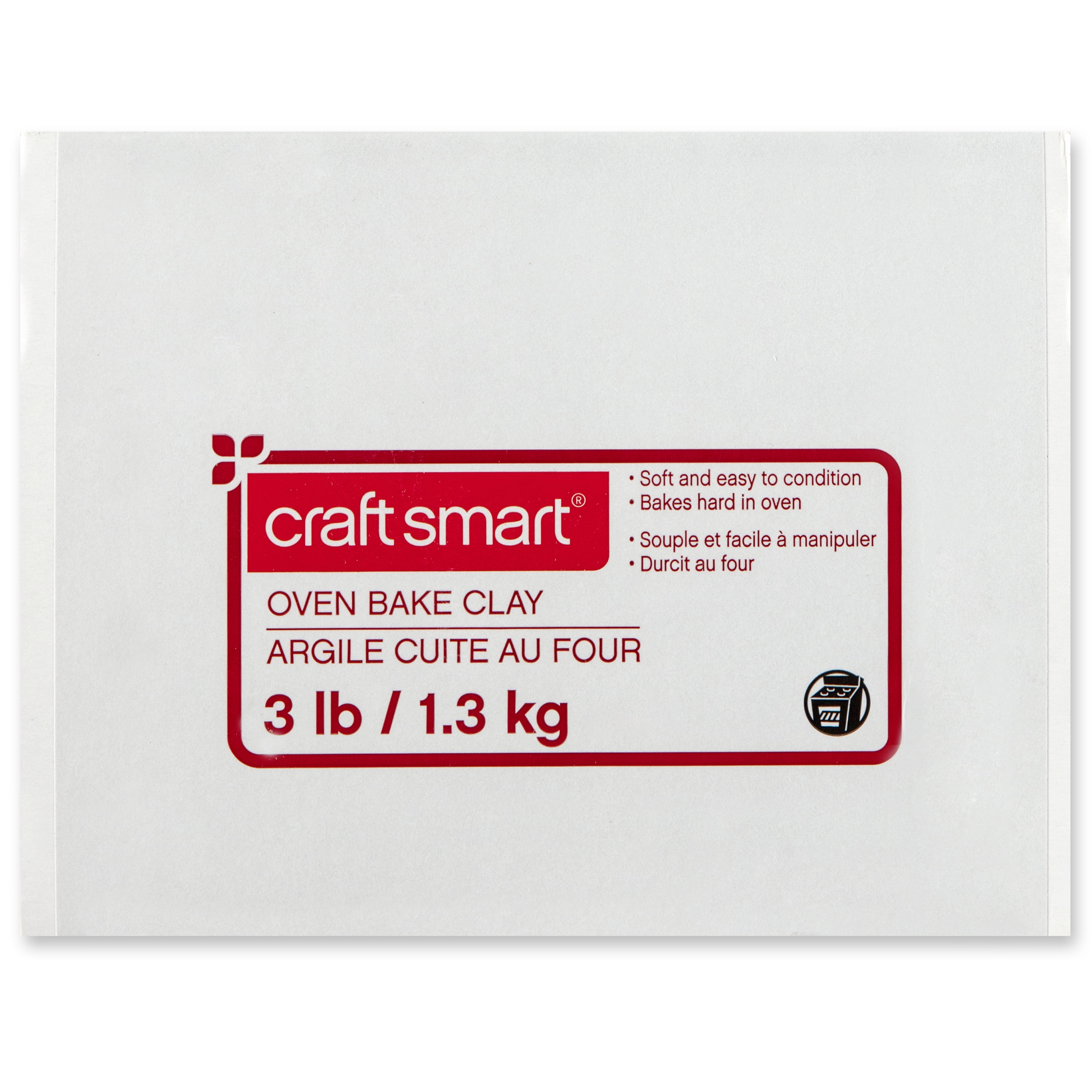 3lbs White Oven-Bake Polymer Clay by Craft Smart - Non-Toxic Modeling ...