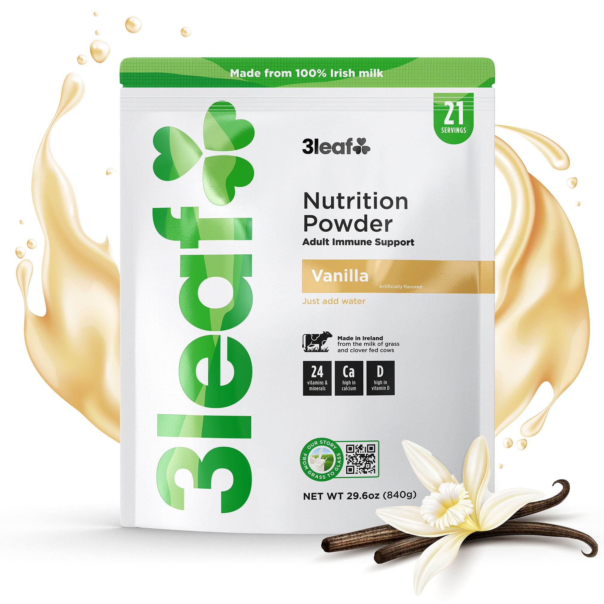 3leaf Nutrition Powder – Vanilla Whole Milk – Powdered Milk for Mineral ...