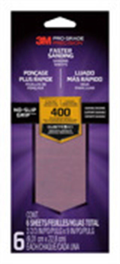 3m 127400tri-6 3-2/3" X 9" Pro Grade Precision 400 Grit Faster Sanding ...