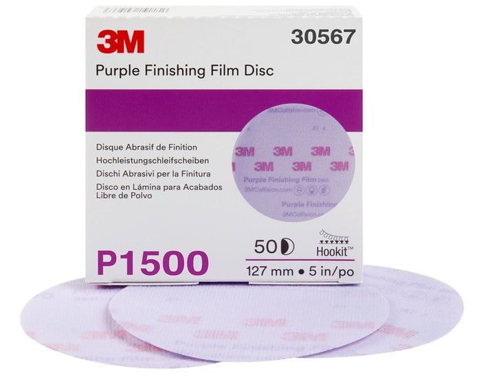3M 30567 260L Series Abrasive Disc, 5 in Dia, P1500 Grit, Hook and Loop ...
