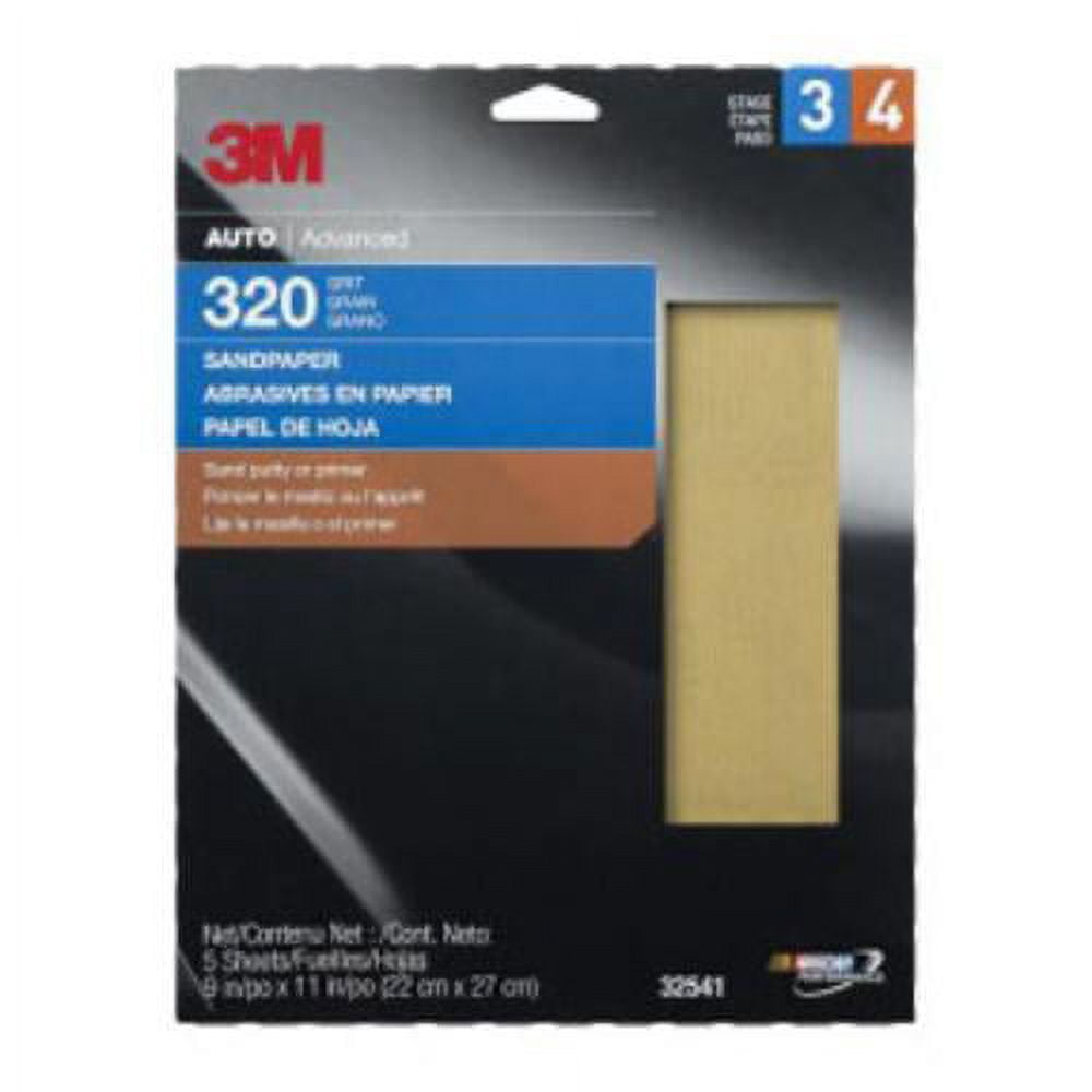 3m 3M-32541 Production Resinite Gold Sheet 32541, 9" X 11", P320a, 5 ...