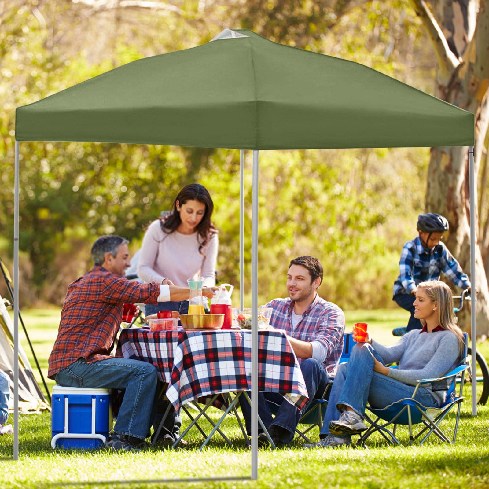 3m*3m Pop Up Canopy - Rainproof Beach Tent with One Push Setup - Easy ...