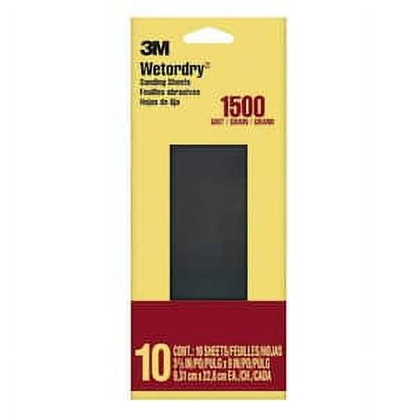 3m 5924-18-Cc 3-2/3" X 9" Imperial Wetordry 1500 Grit Sandpaper 10 ...
