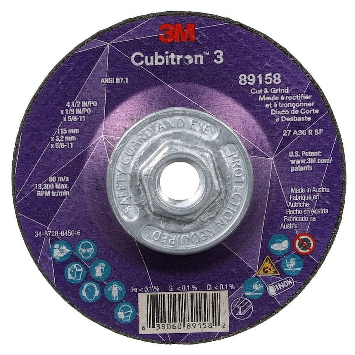 3m Cubitron Cut-Off and Grinding Wheel,36 Grit 89158 - Walmart.com