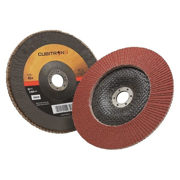 3m Cubitron Flap Disc,7 in Dia, 7/8 in Arbor,40 Grit 7000148190 ...