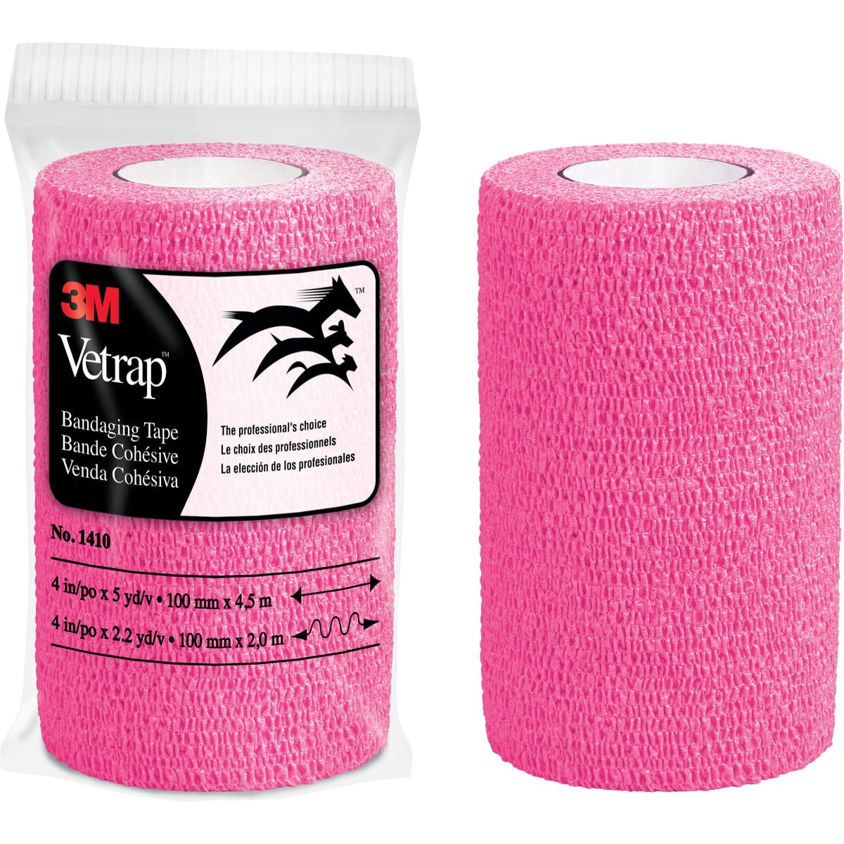 3m D-Vetrap Bandaging Tape- Pink 4 Inch X 5 Yard (Case of 18 ...