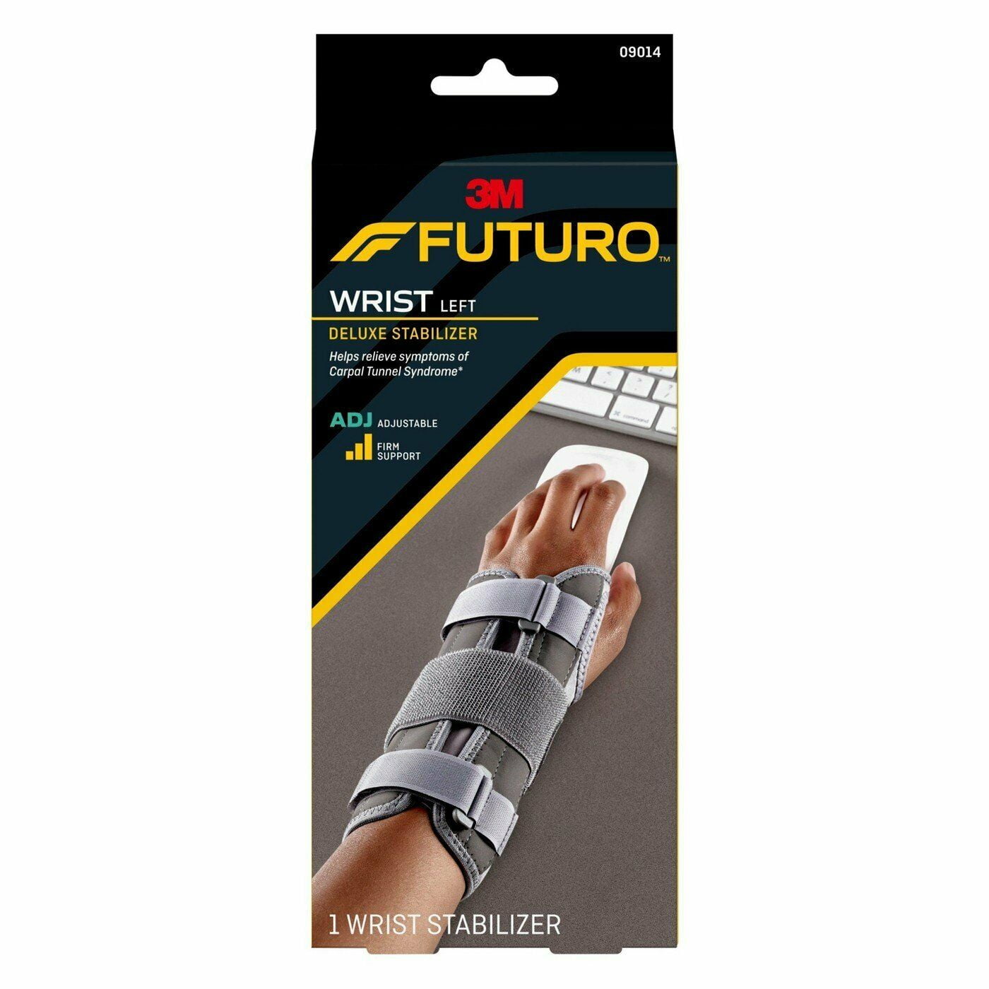 3m Futuro Adjustable Deluxe Wrist Firm Brace Stabilizer Wrist Left Hand ...