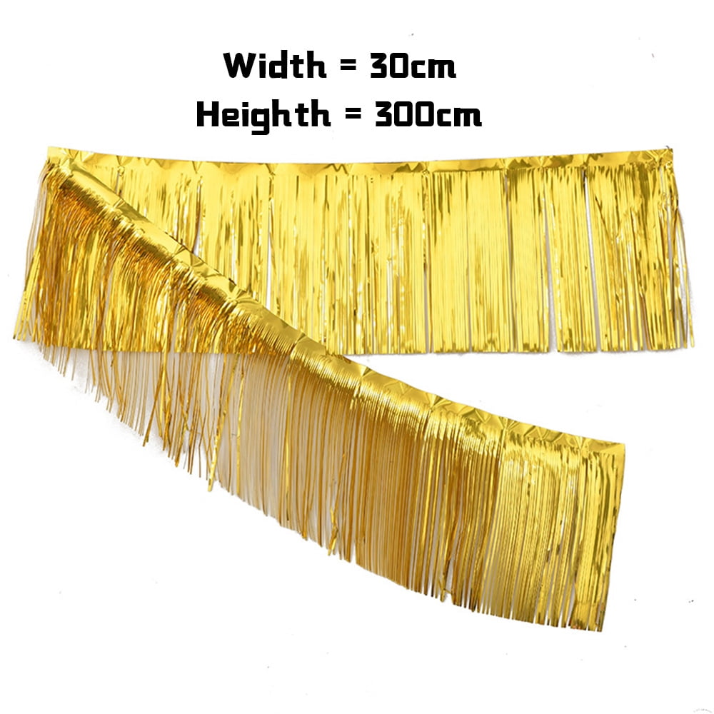 3m Glitter Tassels Fringe Banner Shinny Rose Gold MetallIc Foil Tassel ...