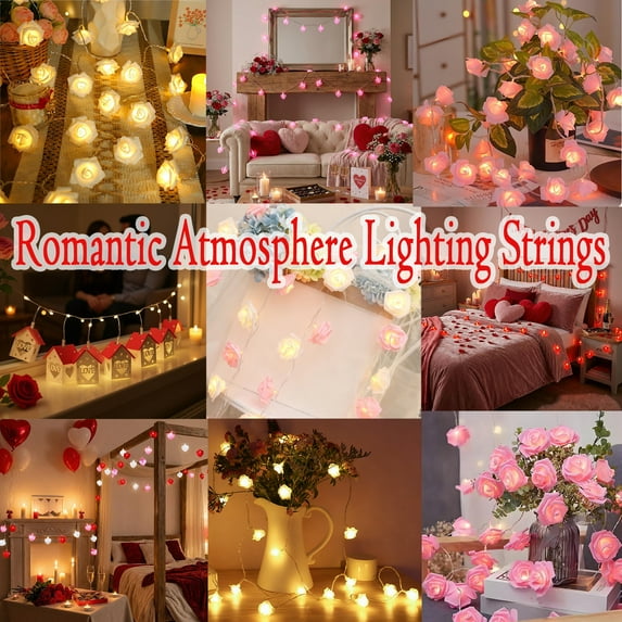 3m LED Rose String Lights, Romantic Decorative Fairy Lights for Bedroom ...