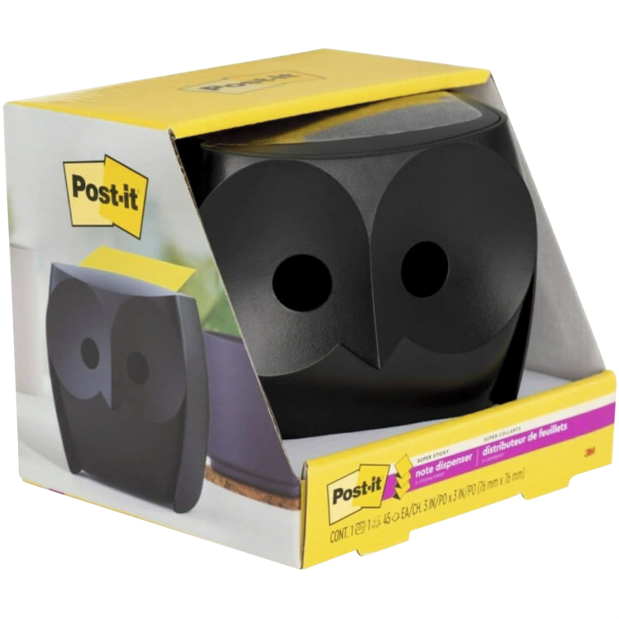 Post-it Note Dispenser, 3 x 3 Inches, Owl Design Dispenser, Includes 3 ...