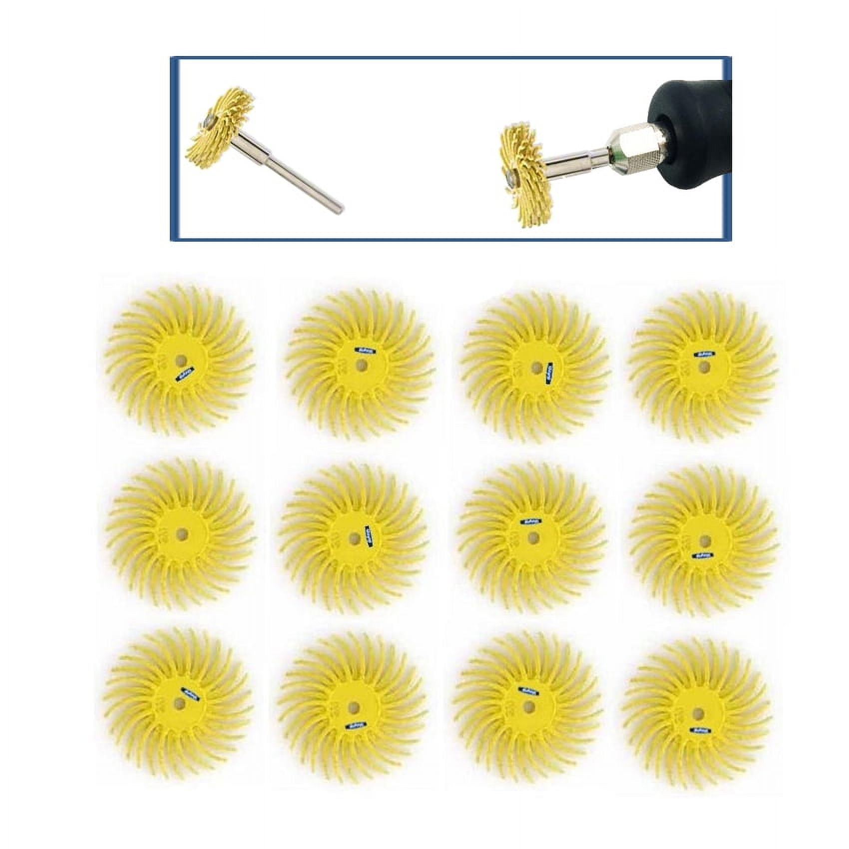 3m Radial Bristle Discs 3/4" Yellow Bristle Brush Satin 80 Grit Coarse ...
