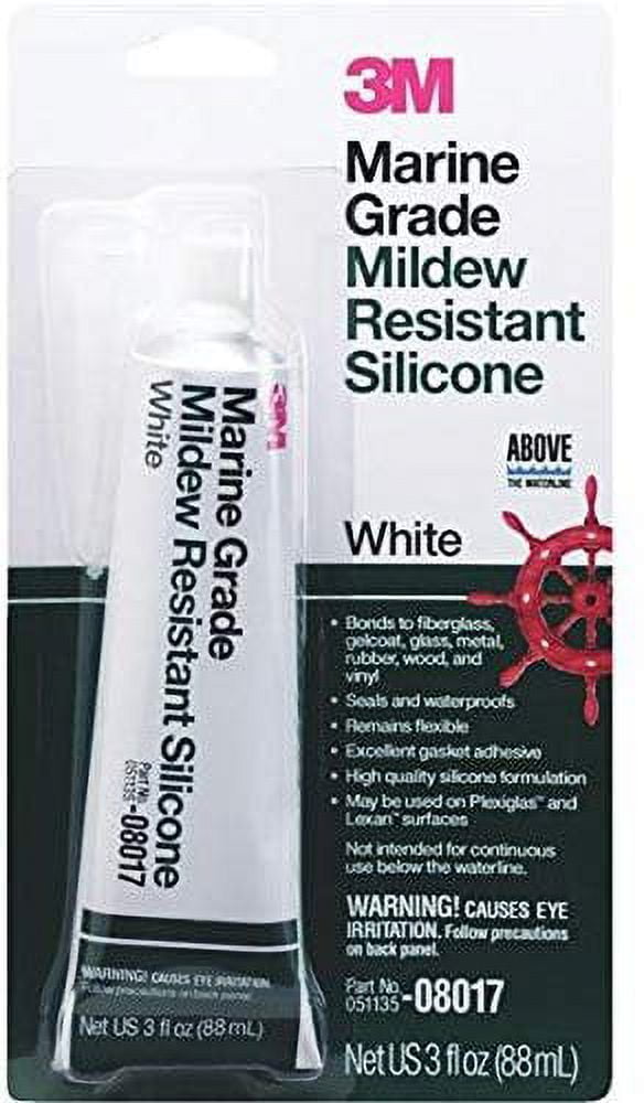 3M Sealant Mildew Resistant Non-Sagging Silicone Rubber - 3 Oz, White ...