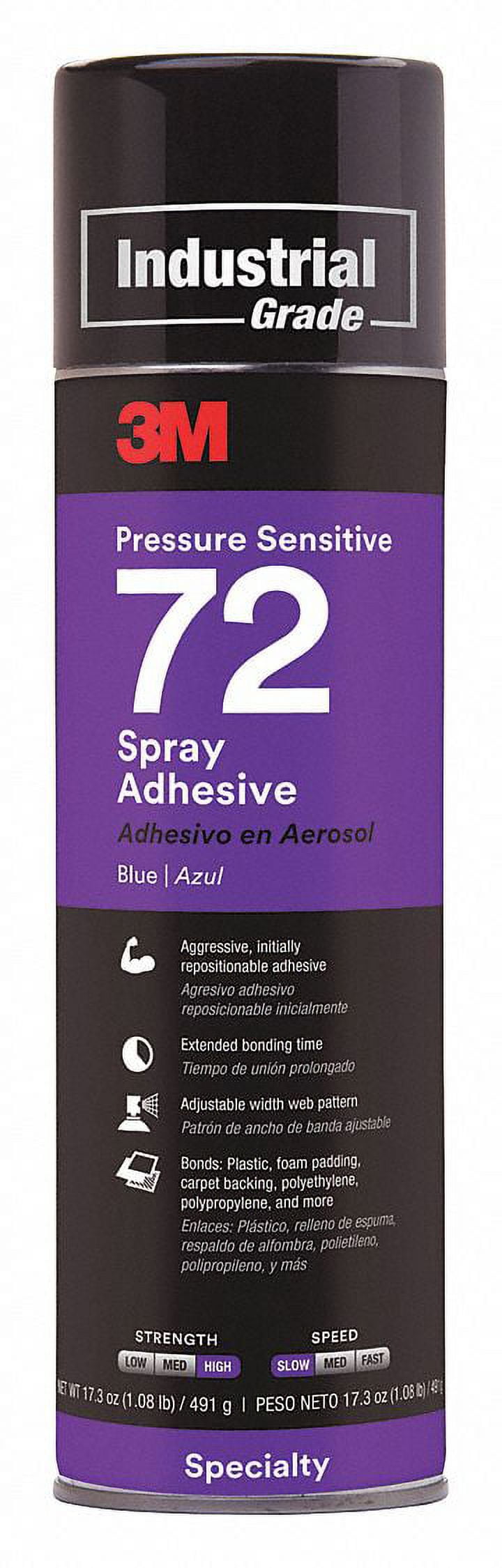 3M Blue Spray Adhesive, 24 fl oz, Pressure Sensitive 72, Foam Contact ...