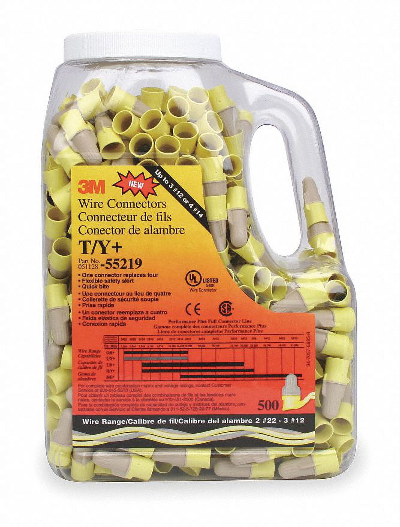3m Twist On Wire Connector,600 V,PK500 T/Y+Jug - Walmart.com