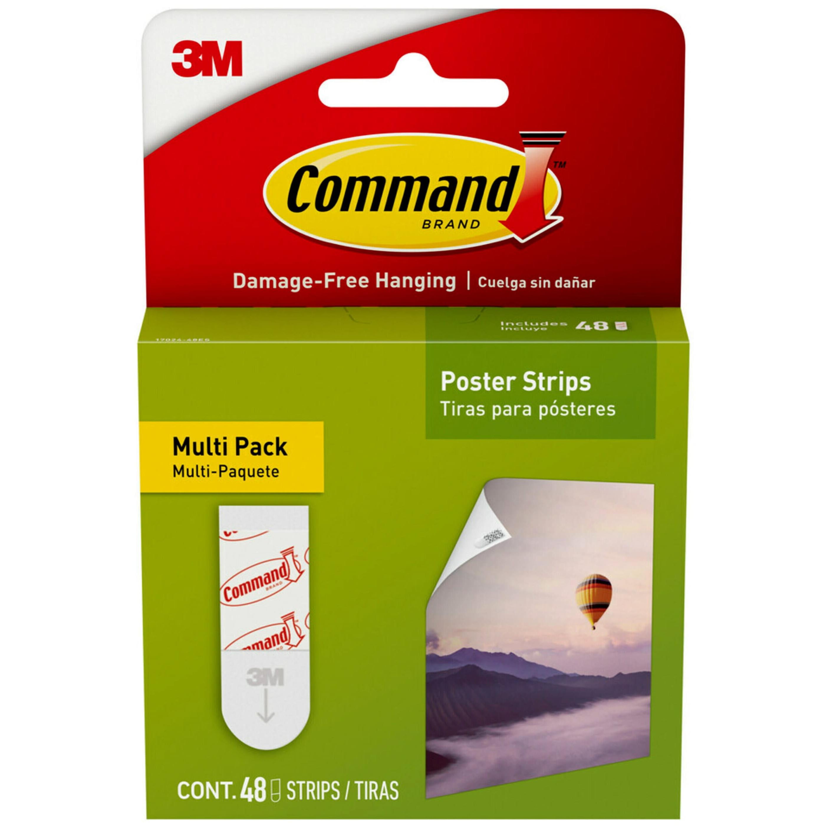 3m command damage-free poster strips, white, decorate and hang without ...