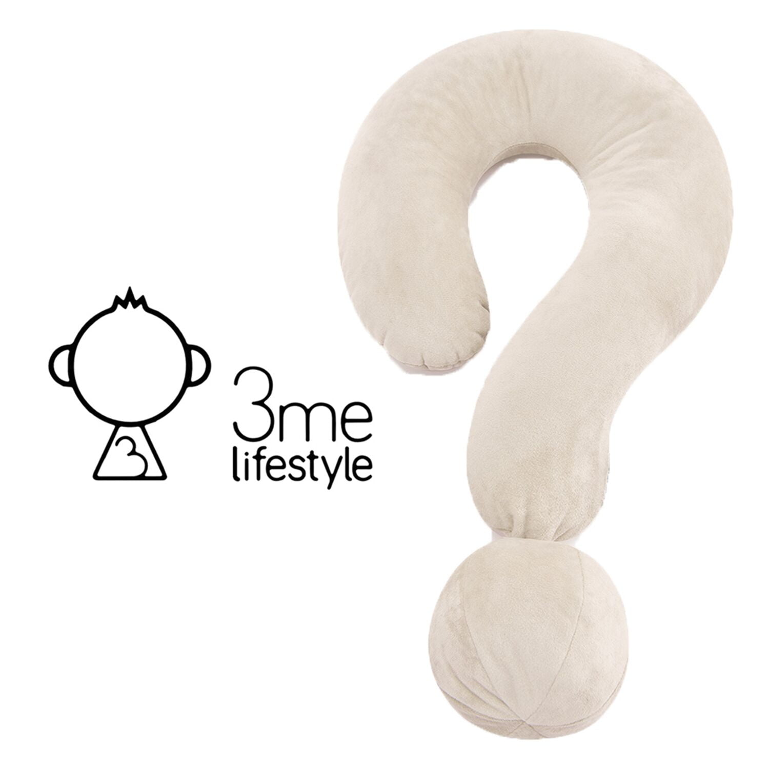 3Me Lifestyle Portable Question Mark Pillow Memory Foam Travel Neck ...