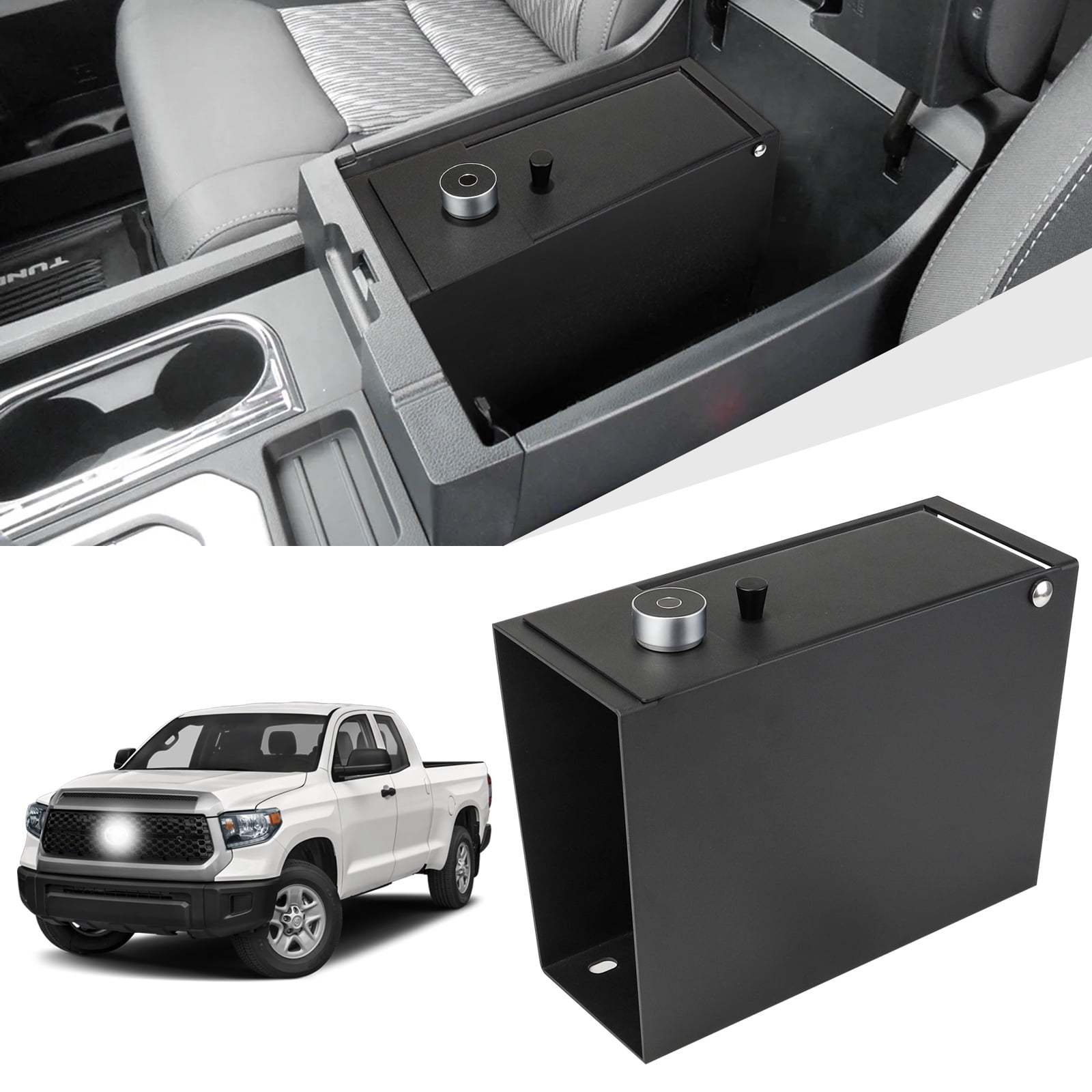 3mirrors Center Console Safe Gun Safe Box with Fingerprint Lock ...